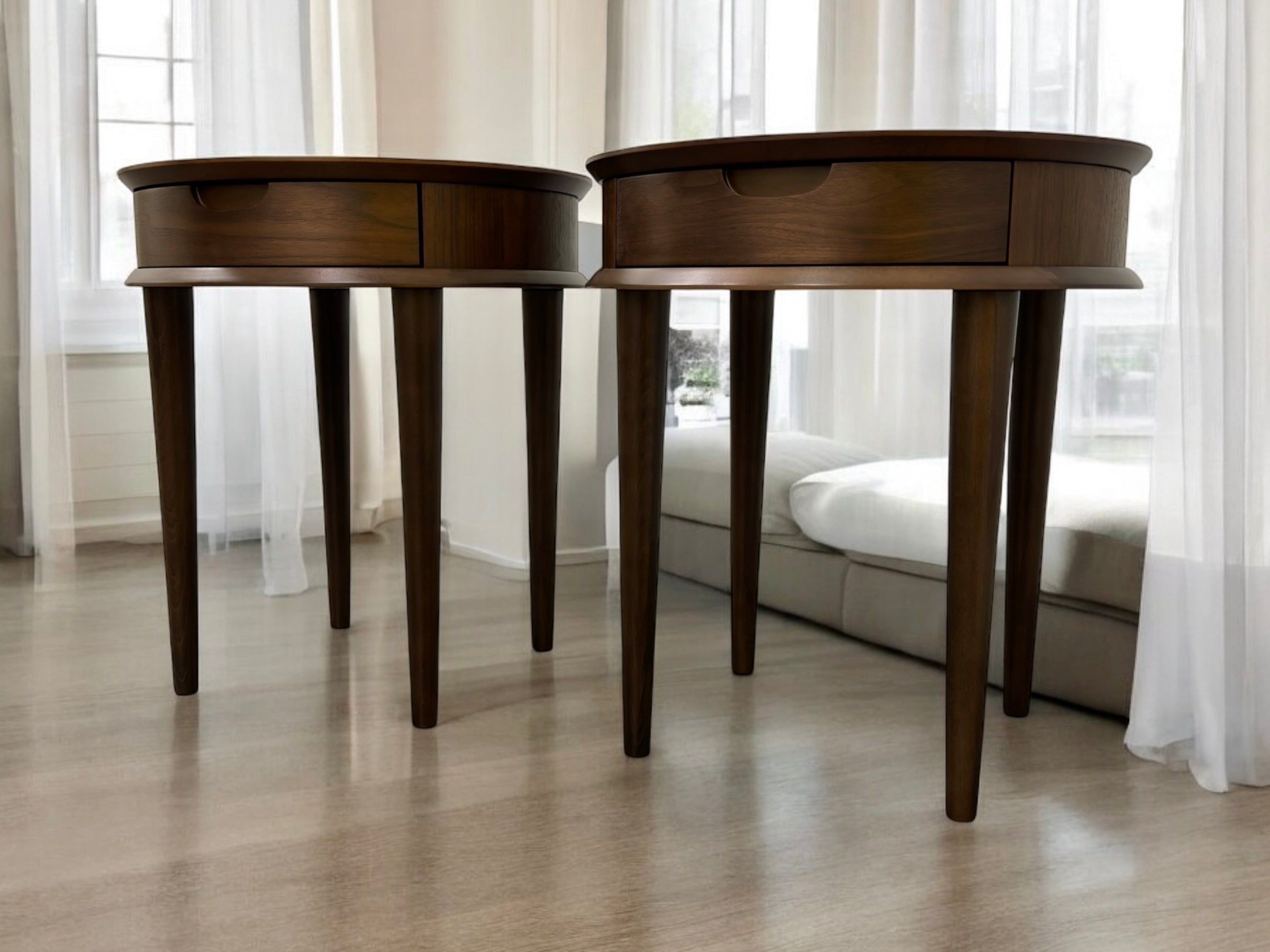Bentleys Solid Walnut Lamp Tables With Drawer – SE Furniture Outlet