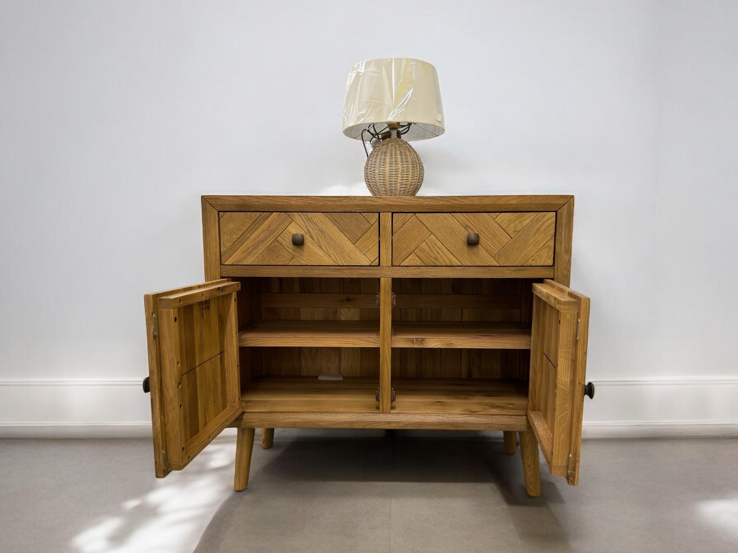 OAK FURNITURELAND BRUSHED GLAZED SOLID OAK SMALL SIDEBOARD PARQUET R SE Furniture Outlet