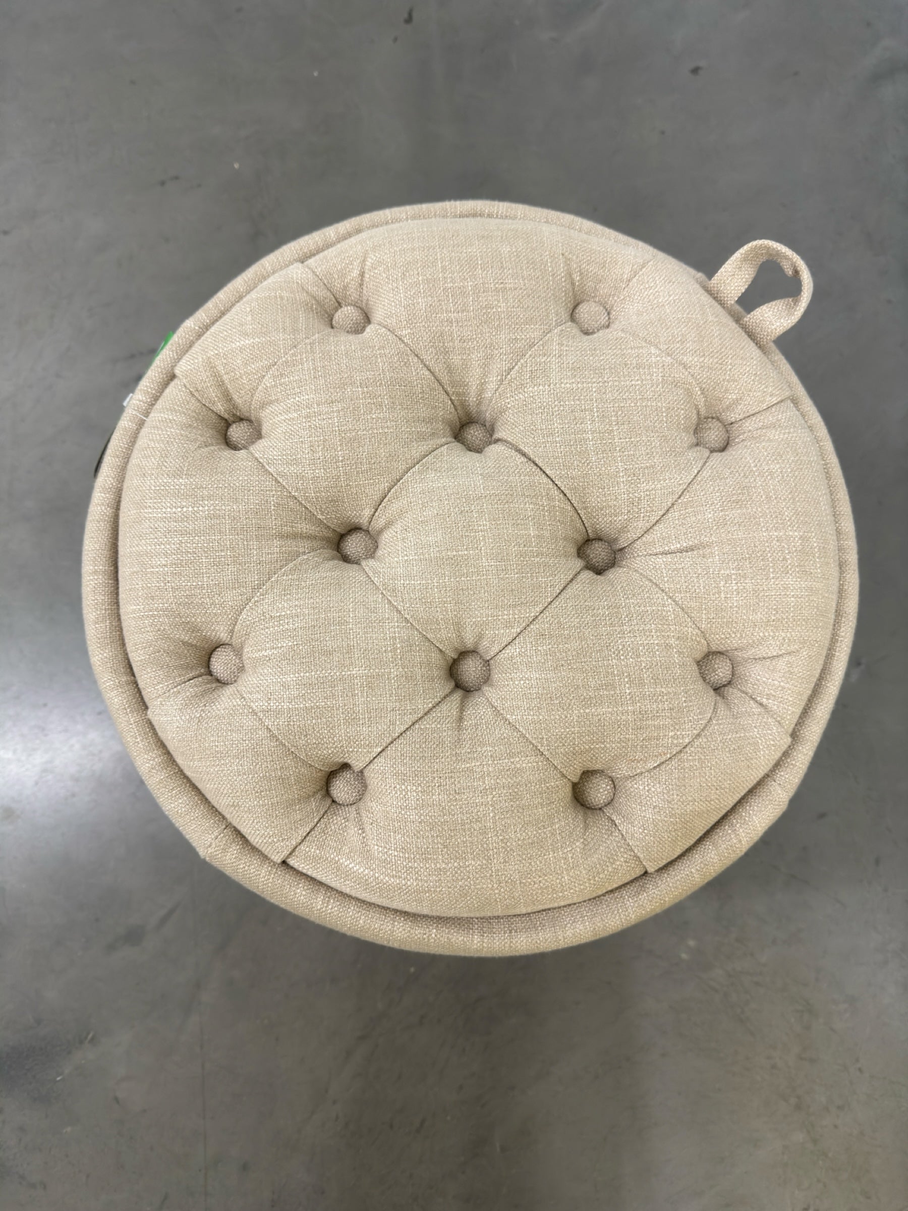 Cotswold Company Ashley Buttoned Stool Stone Linen