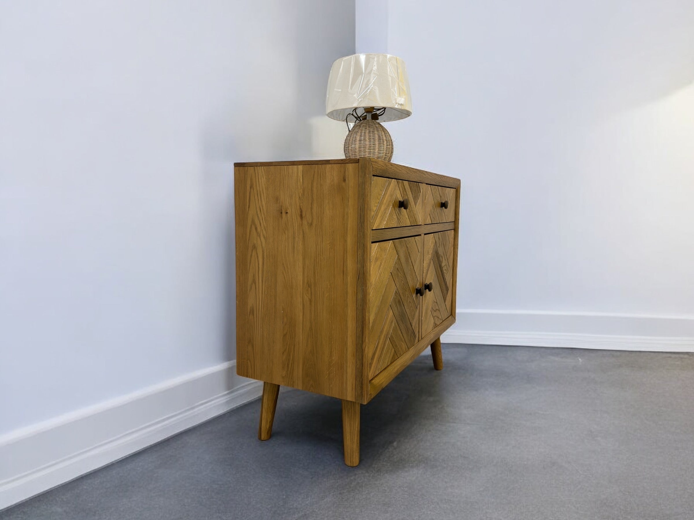 OAK FURNITURELAND BRUSHED GLAZED SOLID OAK SMALL SIDEBOARD PARQUET R SE Furniture Outlet