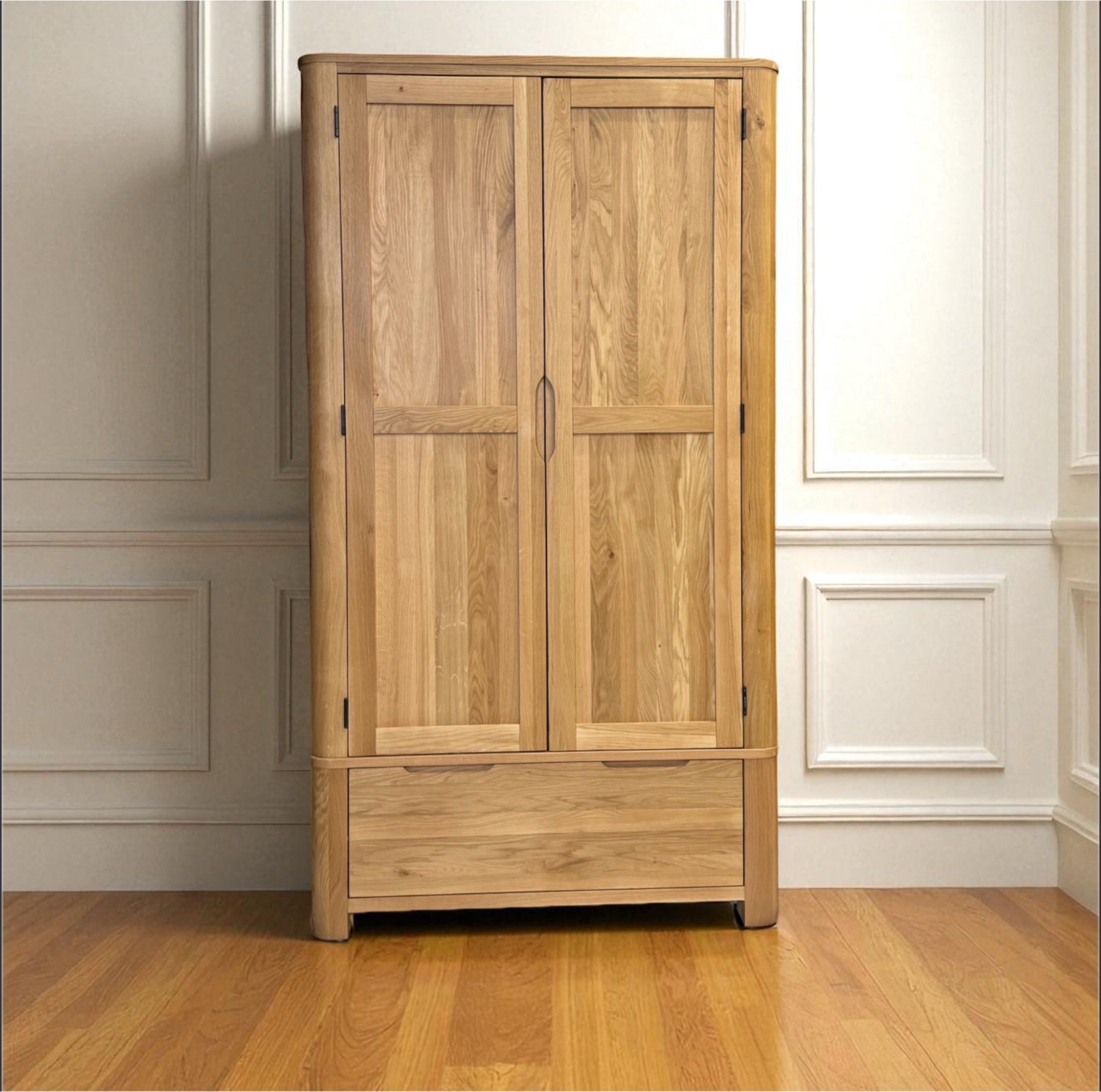 Natural Solid Oak Double Wardrobe Romsey Range From Oak Furnitureland ...